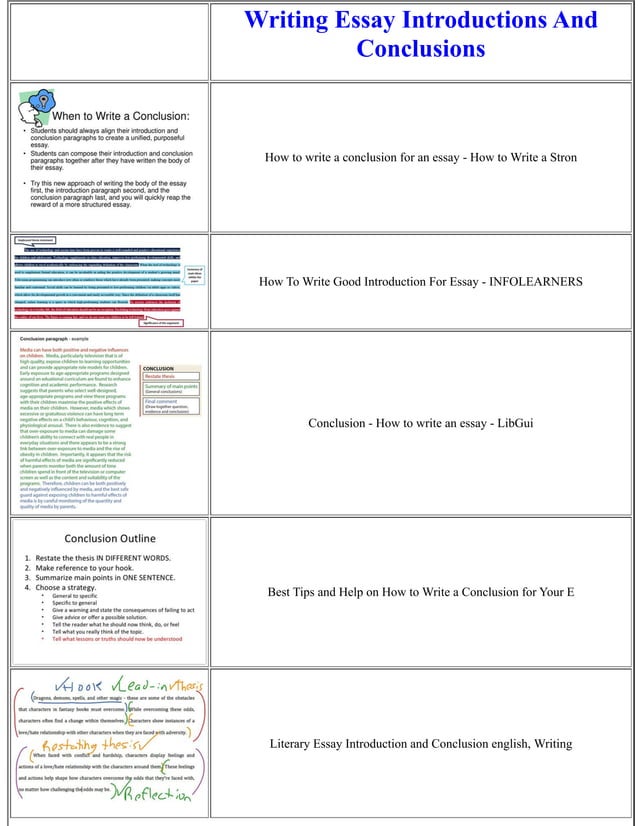 Writing Essay Introductions And Conclusions | PDF