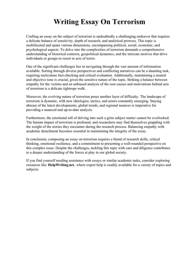 Writing Essay On Terrorism.pdf