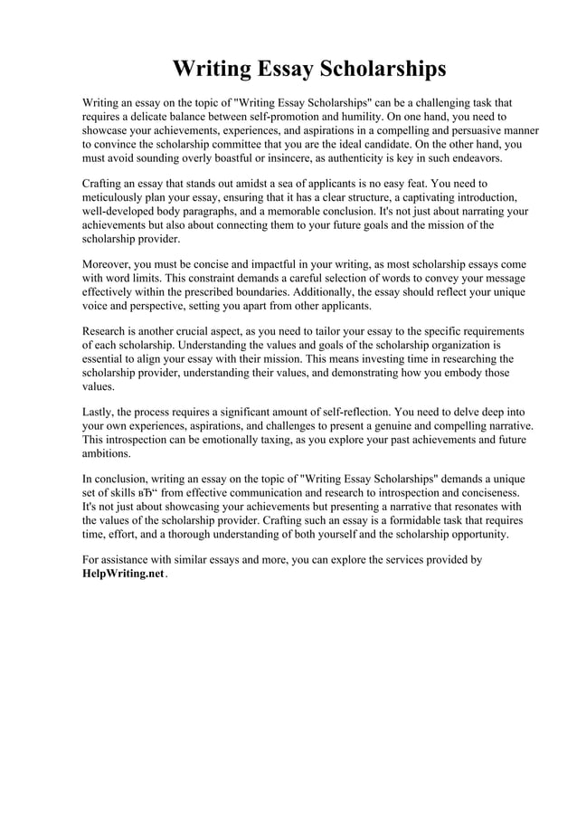 Writing Essay Scholarships | PDF