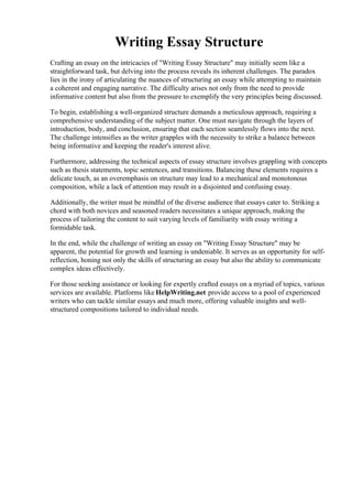 Writing Essay Structure | PDF