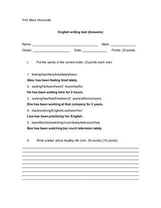Writing evaluation | DOCX | Educational Assessment | Education