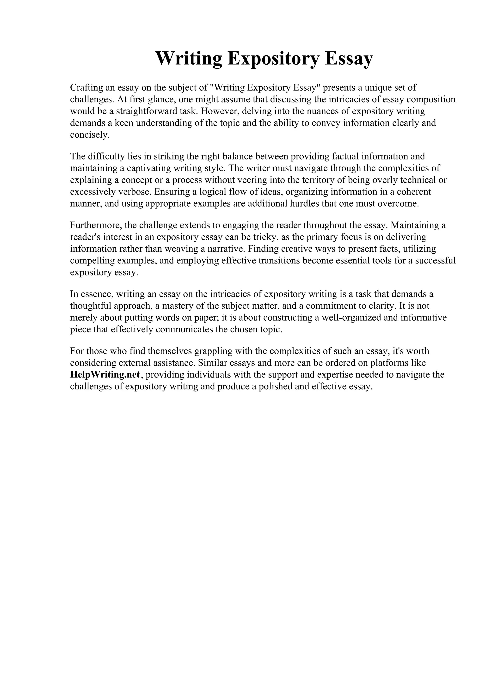 Writing Expository Essay | PDF