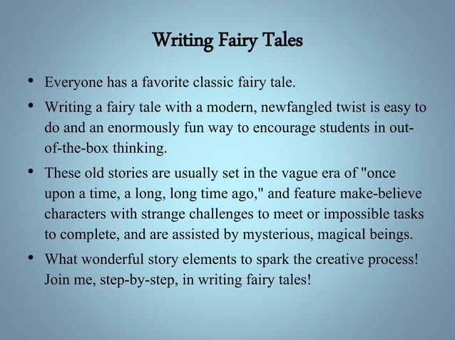 Writing fairy tales | PPTX | Fantasy | Genres