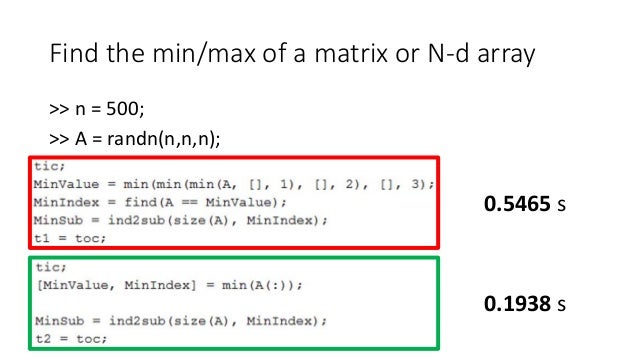 Writing Fast Matlab Code