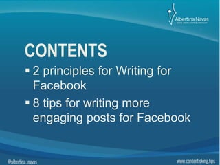 Writing for Facebook | PPTX