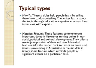 Writing Feature Articles | PPT