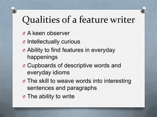 Writing features | PPT
