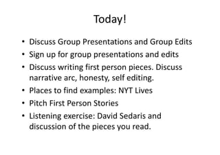 Writing First Person | PDF