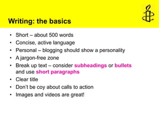 Writing for blogs | PPT | Free download