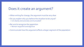 Writing for change week twelve | PPTX