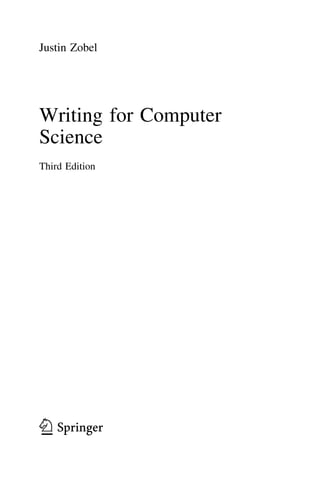 Writing for computer science, 3rd edition springer | PDF