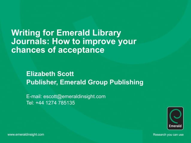 Writing for emerald journals | PPT