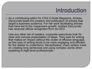 Writing for Executive Audiences | PPTX