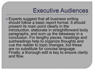 Writing for Executive Audiences | PPTX