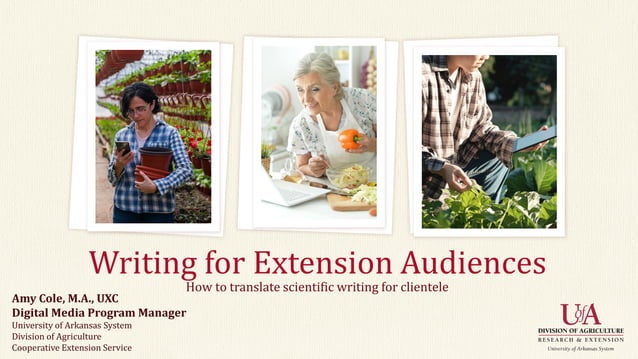 Writing for extension audiences 2021 | PPT