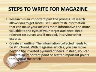 Writing for magazine | PPTX