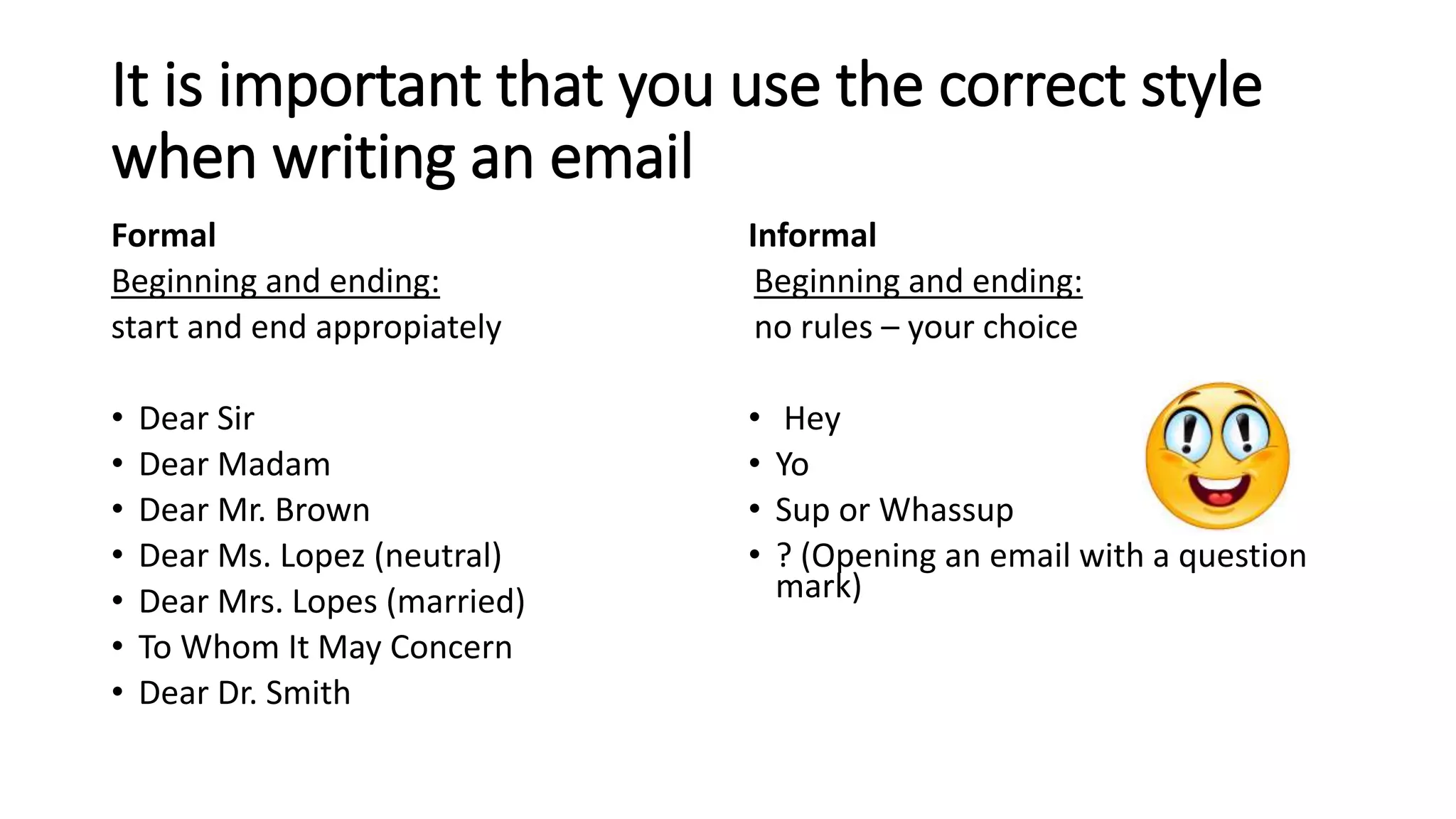 Writing formal and informal emails - M. van Eijk | PPTX