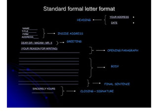 WRITING FORMAL LETTERS | PDF