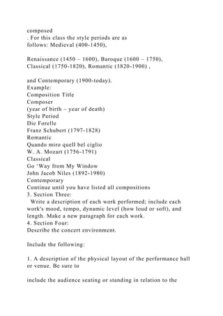 Writing Format and Instructions1. Section One Note the perfor.docx