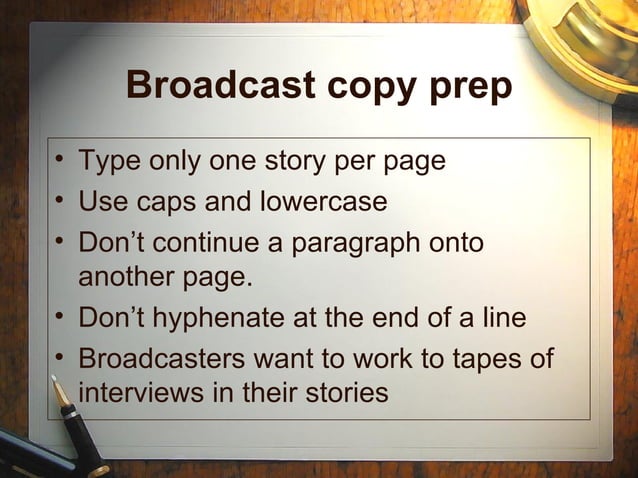 Writing for Media - Broadcast | PPT