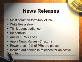 Writingfor Media - PR class | PPT
