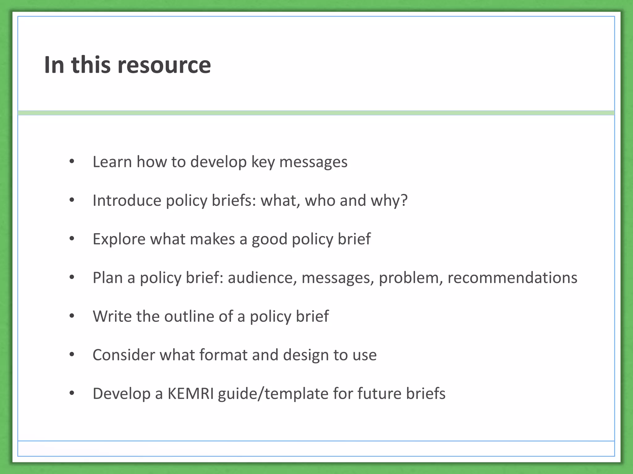 Writing for policymakers | PDF