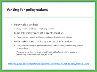 Writing for policymakers | PDF