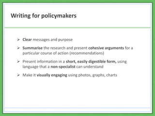 Writing for policymakers | PDF
