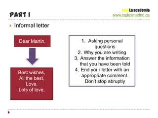 Writing para el First certificate | PPTX