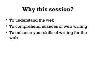Writing for the web | PPT