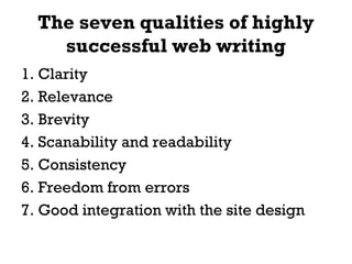 Writing for the web | PPT