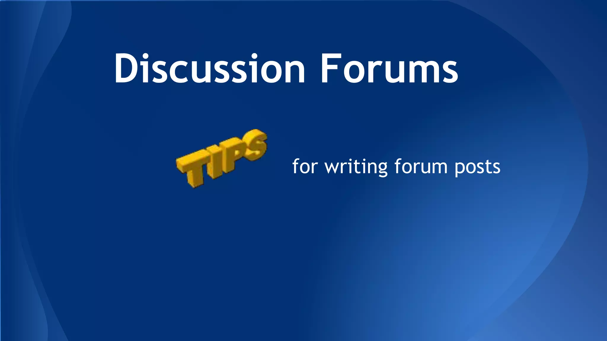 Writing forum posts 2 | PPTX