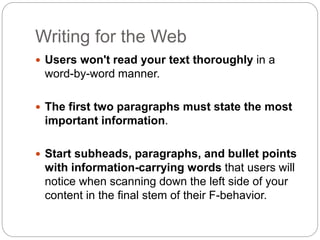 Writing for web class2 | PPT
