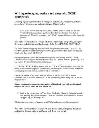 Writing from different perspectives | DOC