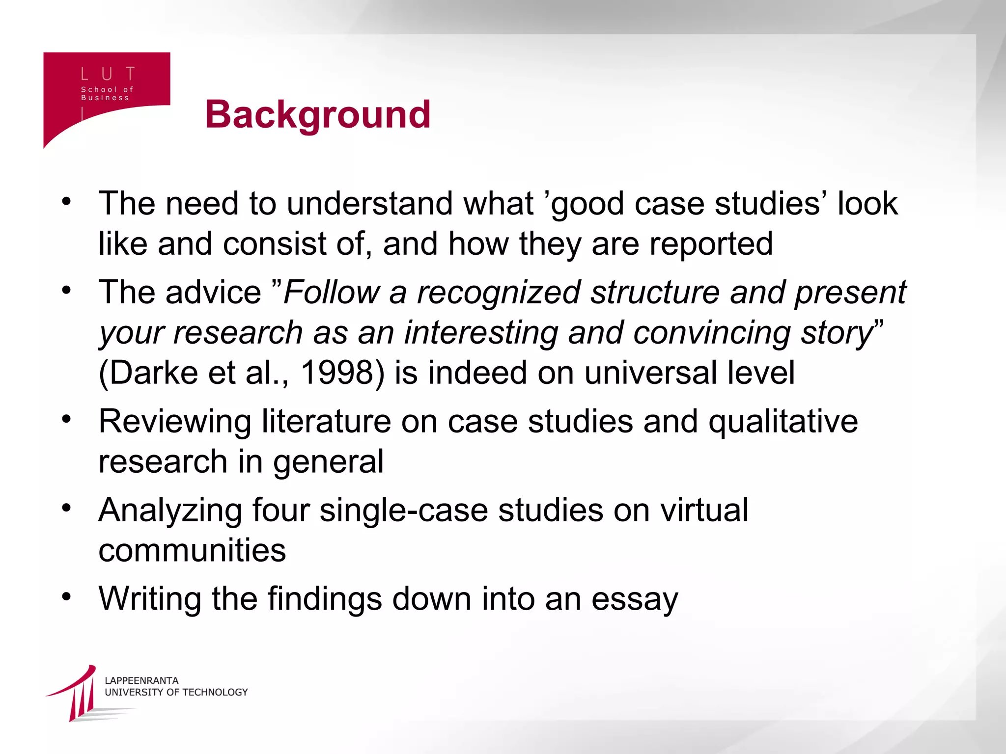 Writing good case studies | PPT