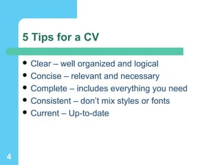 Writing a good cv | PPT