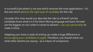 Writing good job adverts | PPTX