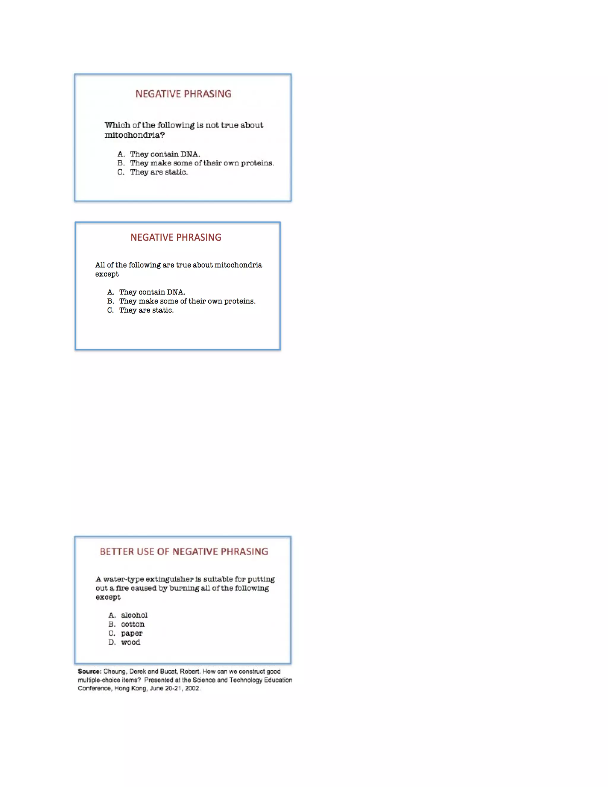Writing good multiple choice test questions | PDF