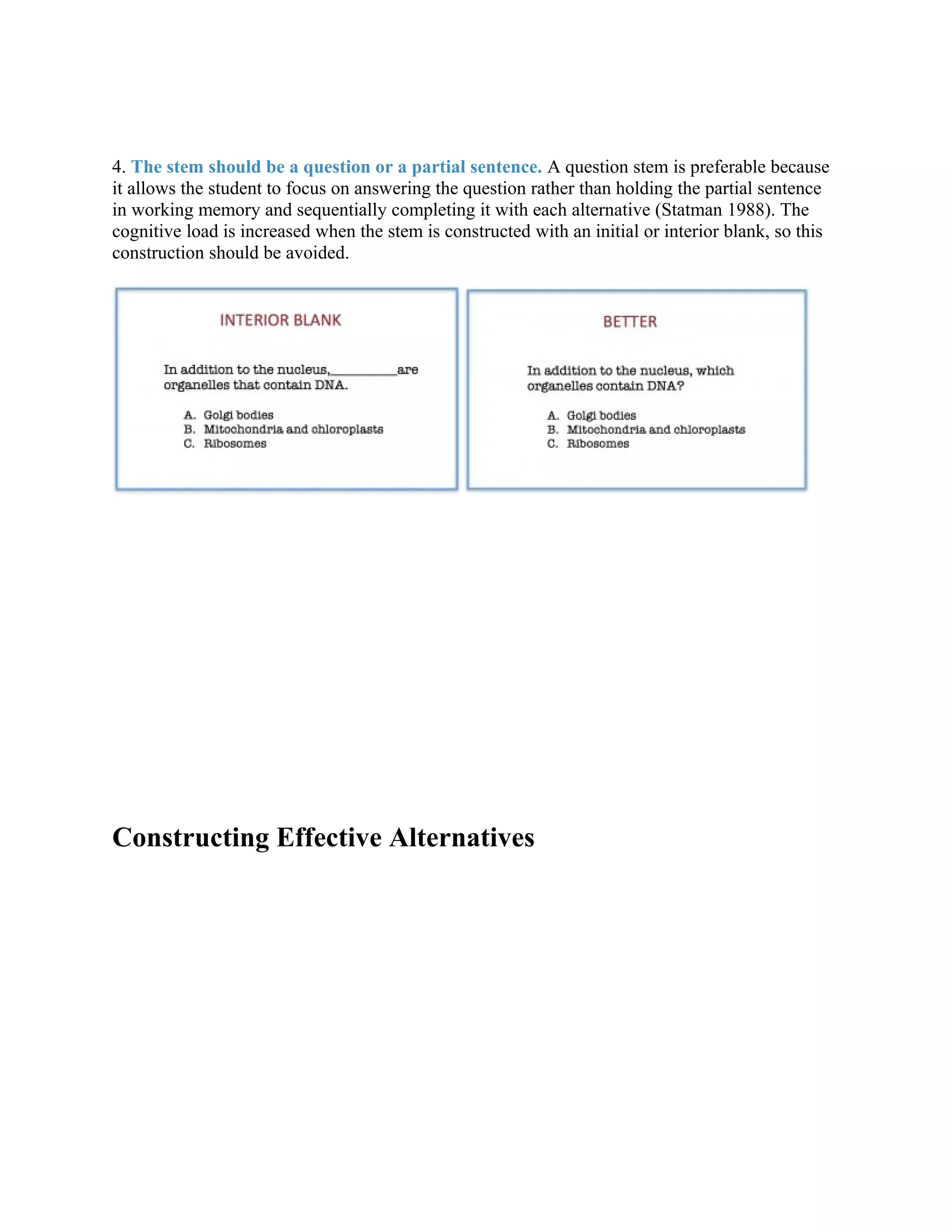 Writing good multiple choice test questions | PDF