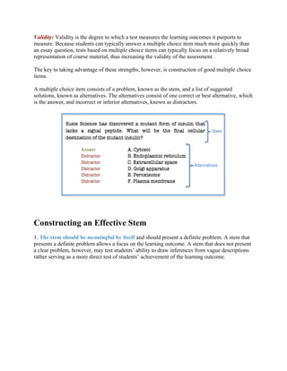 Writing good multiple choice test questions | DOC