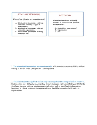 Writing good multiple choice test questions | PDF