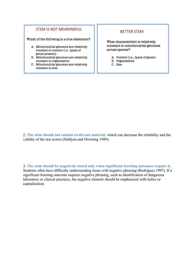 Writing good multiple choice test questions | PDF