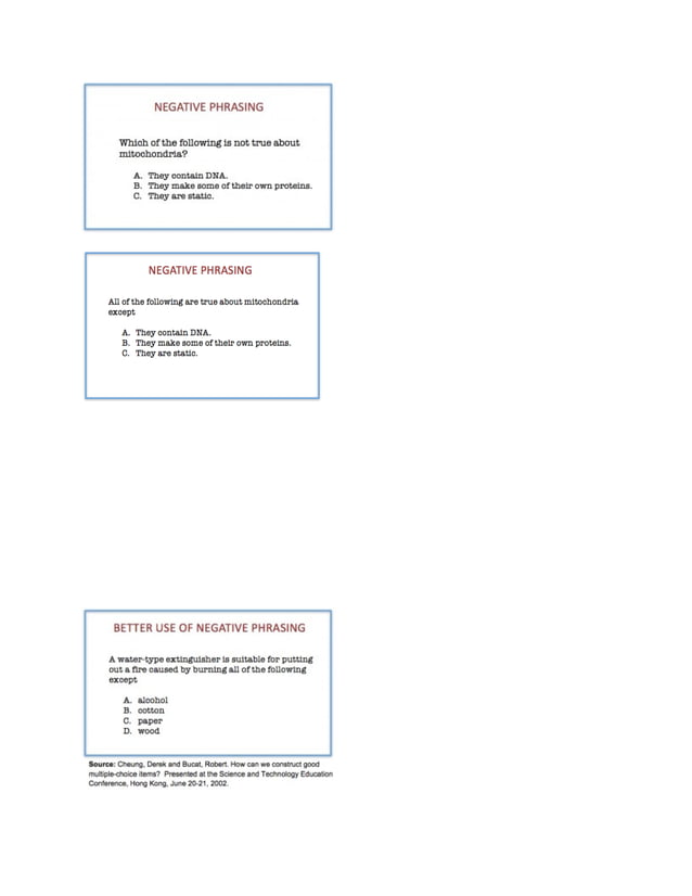 Writing good multiple choice test questions | PDF