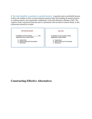 Writing good multiple choice test questions | PDF