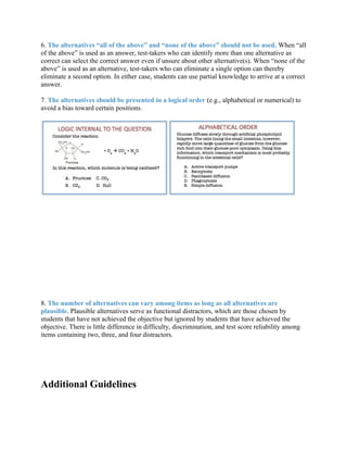 Writing good multiple choice test questions | PDF
