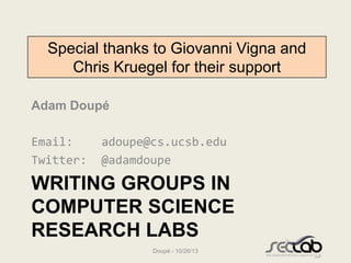 Writing Groups in Computer Science Research Labs | PPT