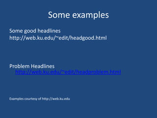 Writing headlines | PPTX