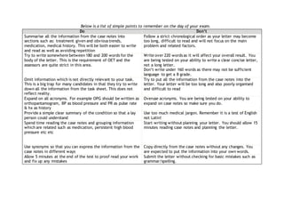 Writing hints oet | DOCX