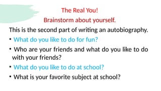 Writing how to write an autobiography..pptx