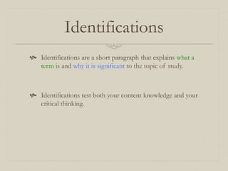 Writing Historical Identifications | PPTX